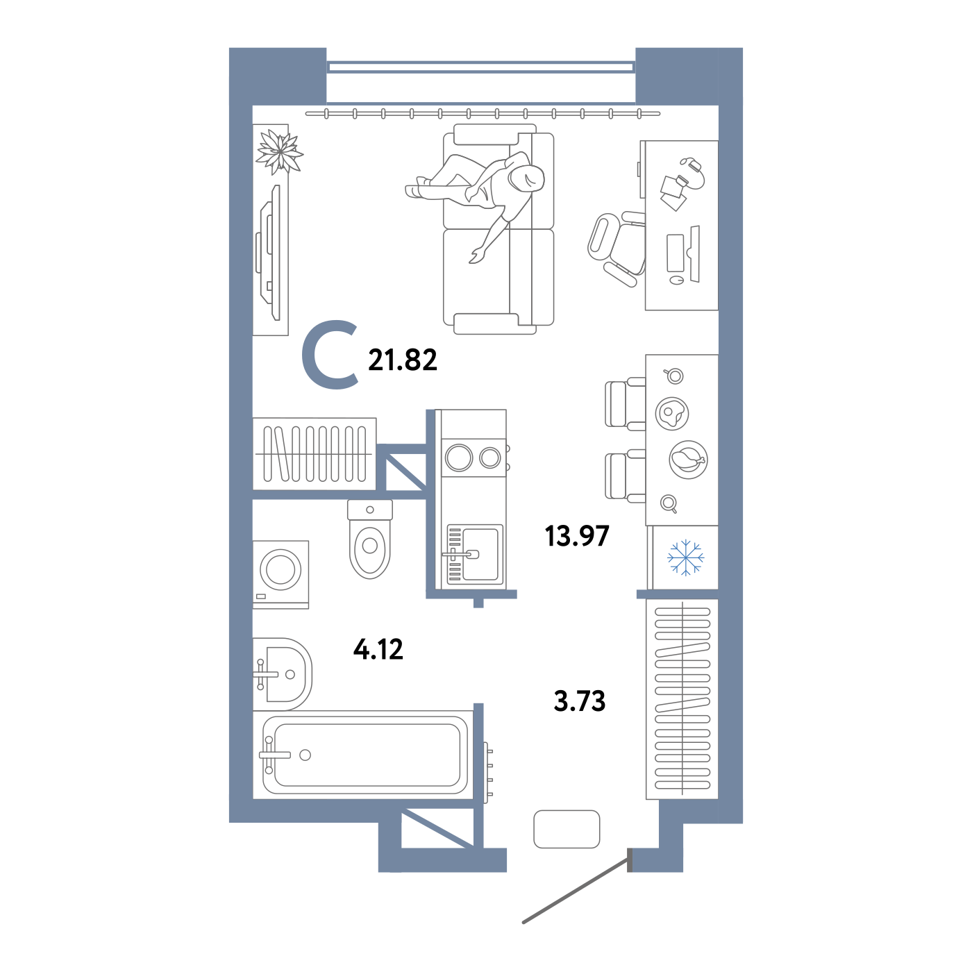 Купить Студию 21 82м² этаж №4 кв №96 в ЖК Юнион дом ГП 2 Форум в